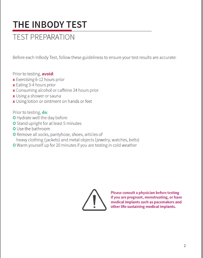 InBody Test Hybrid Fitness InBody Test Hybrid Fitness